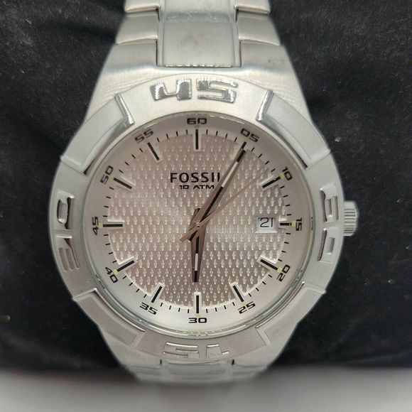 Fossil | Accessories | Fossilclassic Sport Pr533 Mens Silver Stainless Steel Analog Dial Watch ...
